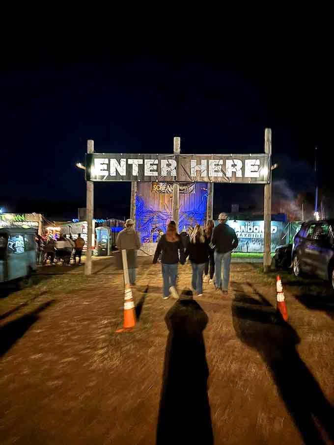 That "Enter Here" sign is technically accurate, though "Abandon All Hope" might have been more honest about what awaits inside.