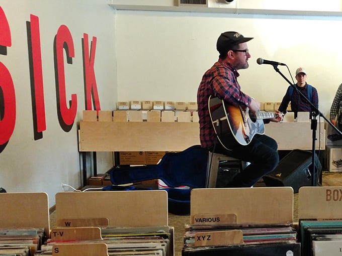 Ample parking for your vinyl pilgrimage, because serious record shopping requires trunk space and dedicated time.