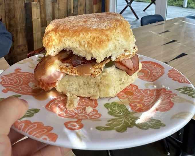 Sometimes a biscuit sandwich is so perfectly constructed it deserves its own architectural award and a moment of silence.