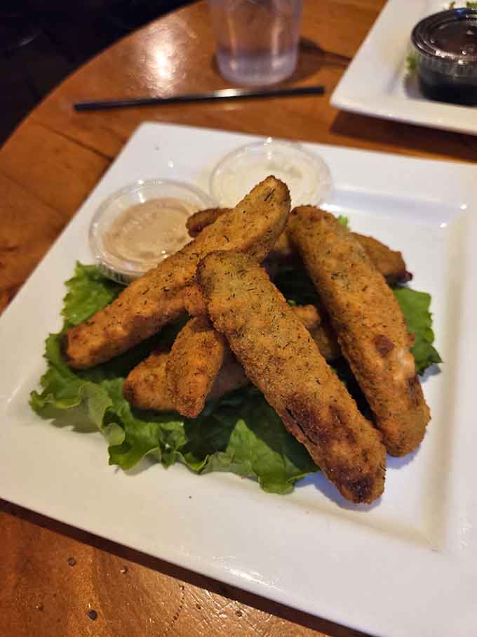 Those Green Mountain Fried Pickles are cornmeal-crusted proof that some traditions deserve celebrating.