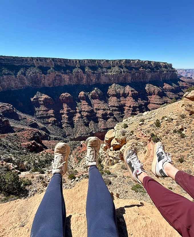 Sometimes the best seat in the house is right at the edge, where your feet dangle over millions of years.
