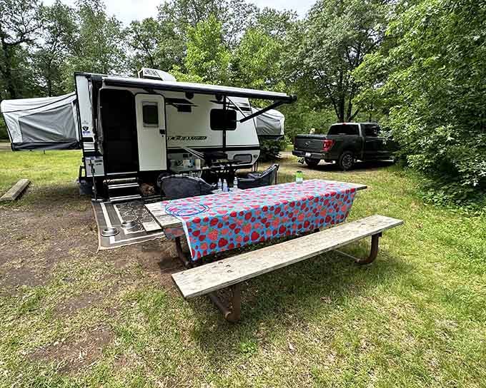 RV camping with a view that makes you forget you brought your entire house along.