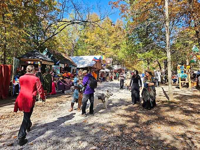 Wander the marketplace paths where artisans, performers, and visitors create an authentic atmosphere that transports you back in time.