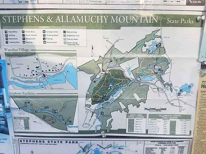Trail maps showing you exactly where to wander, because getting lost isn't nearly as romantic as movies suggest.