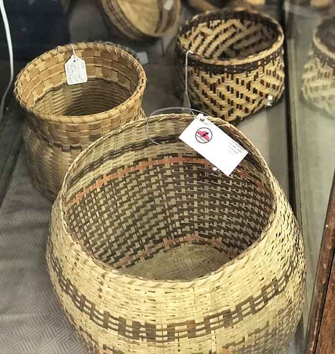 Handwoven baskets showcase the kind of craftsmanship that makes modern mass production look downright embarrassing by comparison.