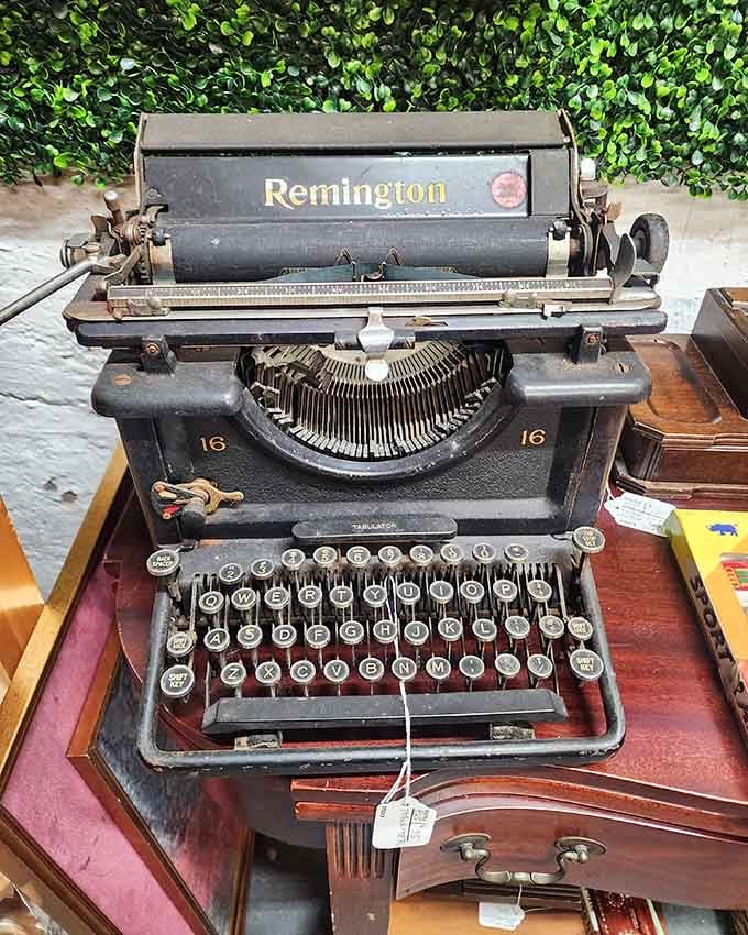 That Remington typewriter wrote stories before computers existed, and it's got the character marks to prove it.