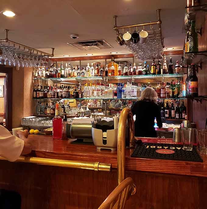 A well-stocked bar that promises the perfect complement to whatever Southern delicacy you're about to devour.