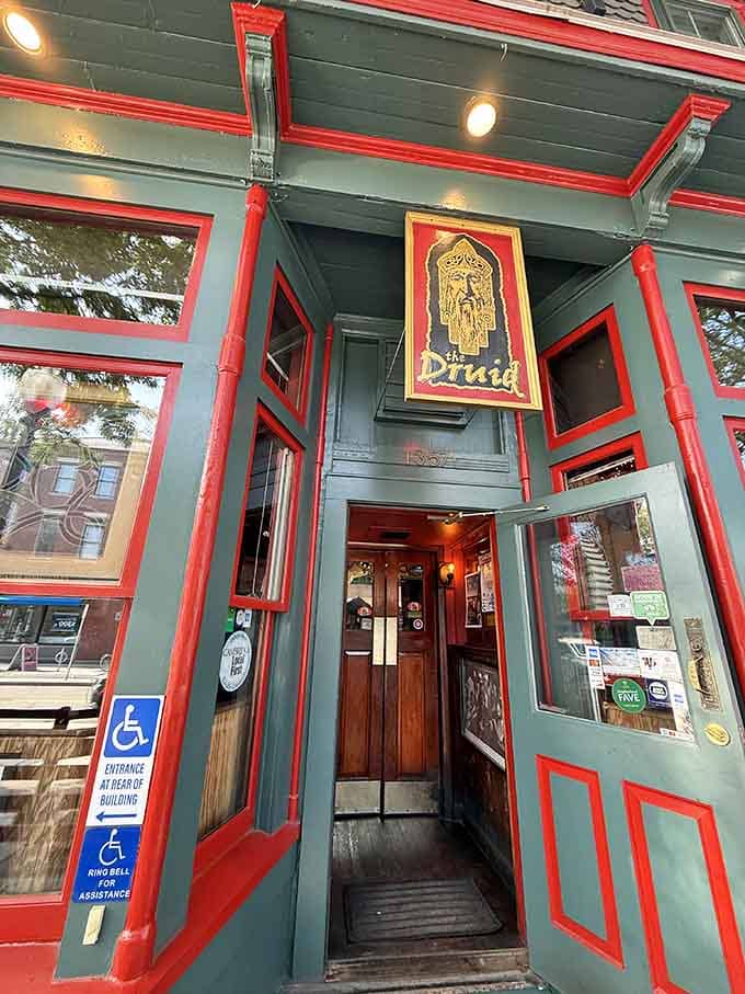 That red-trimmed entrance is your gateway to some of the best Irish comfort food this side of the Atlantic.