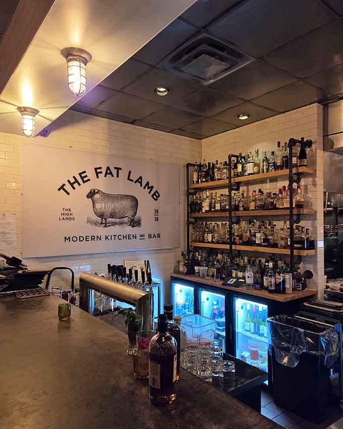 Behind the bar, shelves stocked with spirits promise creative cocktails that'll make you forget about ordering wine.