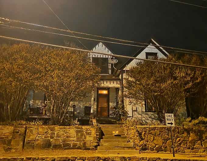 The house transforms after dark, because apparently daytime spooky just wasn't quite spooky enough for everyone involved.