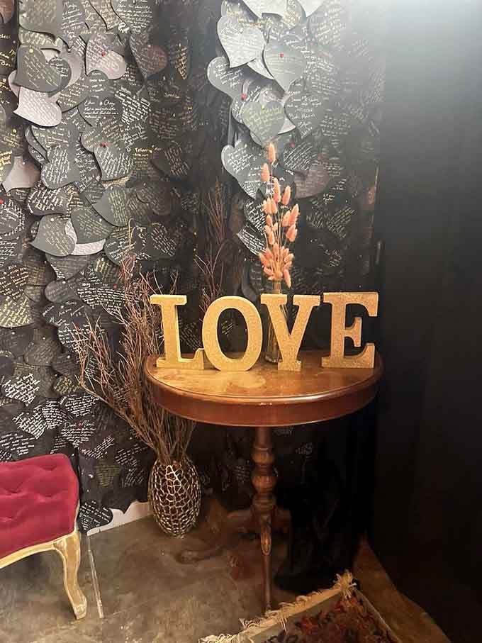 A simple word in golden letters reminds you that sometimes the most powerful statements are also the most straightforward ones.