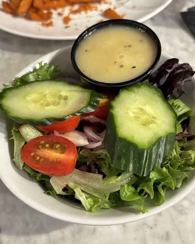 A simple side salad that proves even the supporting actors deserve their moment in the spotlight here.