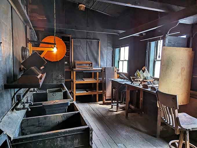 The darkroom where light and shadow first danced together to create moving images for the masses.