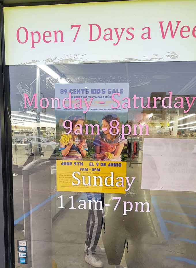Open seven days a week because thrift store addiction doesn't take days off, and neither does this place apparently.