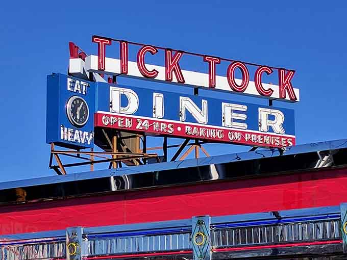 That iconic neon sign announcing 24-hour service stands as a beacon of hope for hungry souls at any hour imaginable.