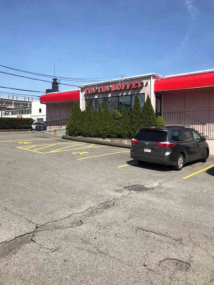 Even the parking lot has character, welcoming hungry visitors who know that treasures hide in unexpected strip malls.