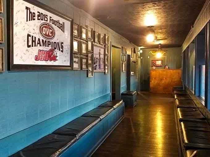 The waiting area promises what's coming, a meal worth every minute you spend anticipating that first perfect bite.