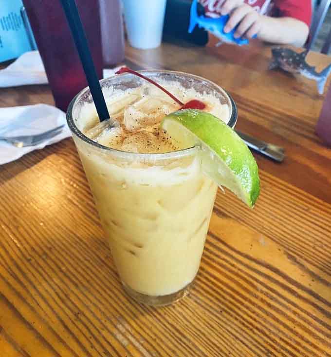 A frozen tropical drink that makes you forget you have a mortgage and responsibilities waiting at home.