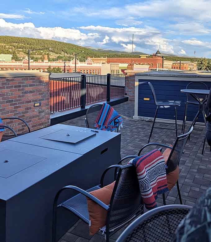 The rooftop patio offers stunning views of historic Leadville while you sip and savor under big Colorado skies.