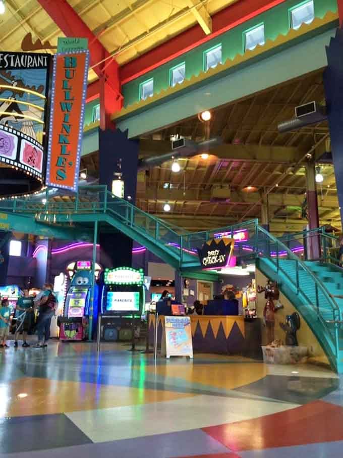 The multi-level layout means you can see everything happening, including your dignity slowly disappearing at skeeball.