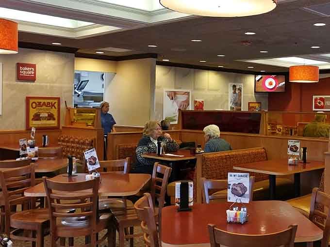 Classic table settings with syrup at the ready, because they know you're ordering pancakes even before you do.