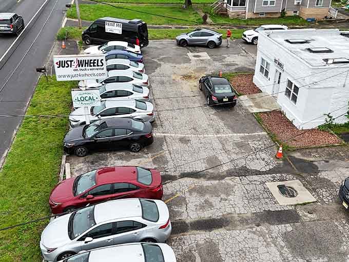 Car rental lots prove that sometimes you need wheels without the commitment, like dating but for vehicles.