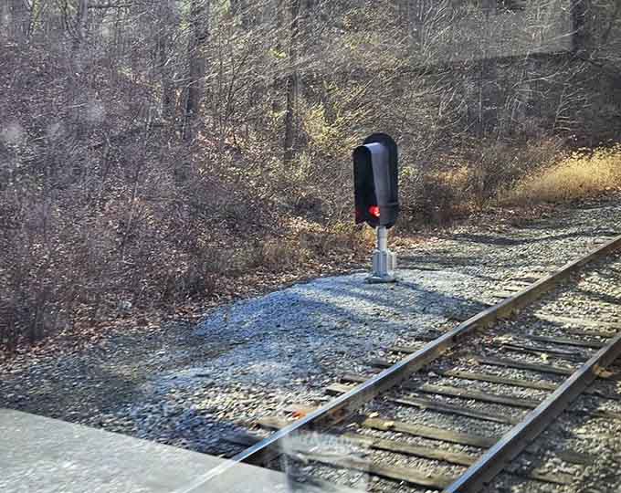 Even the railroad signals here look like they're straight from a more romantic era of American travel.