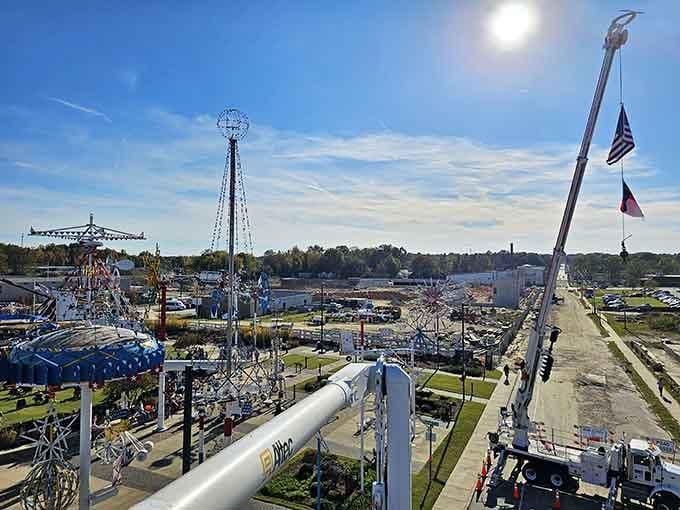 From above, the park looks like a playground designed by someone who never stopped believing in magic.