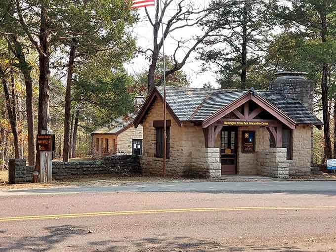The interpretive center stands ready to share secrets about this land that predate your great-great-grandparents' stories.