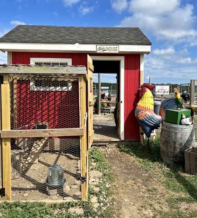 A hen house so picturesque, the chickens probably charge rent for the prime real estate they're occupying.