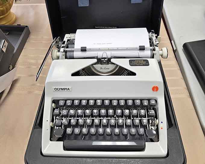 A pristine Olympia typewriter for when you want your grocery lists to feel like literary masterpieces.