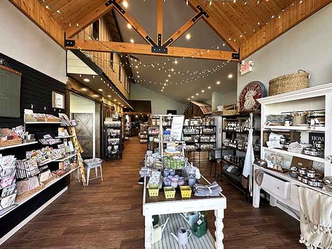 The gift shop section proves they understand that pie-adjacent products make excellent life choices too.