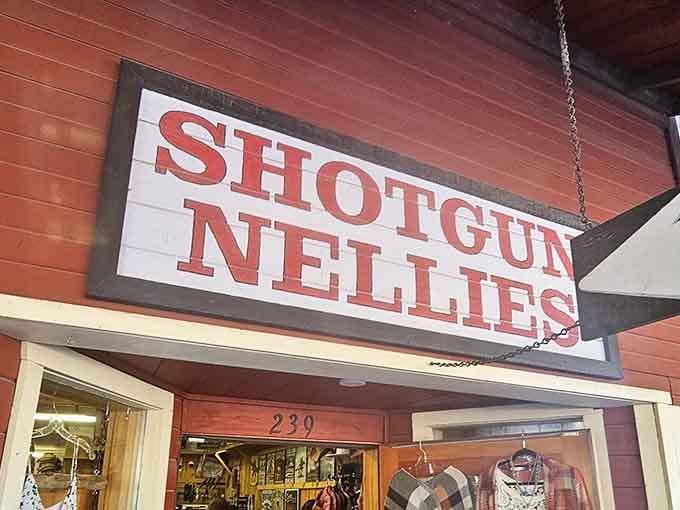 Even the shop signs embrace the frontier aesthetic, proving that Winthrop takes its Old West theme seriously from ground to roofline.