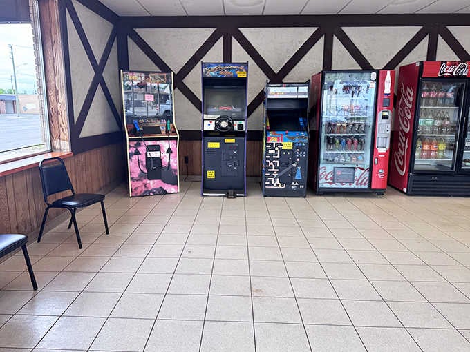 Multiple arcade games mean this place understands that good food and good times go hand in hand.