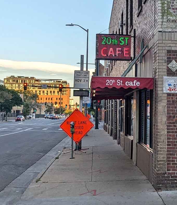 The corner location catches beautiful light at dawn, beckoning hungry souls toward breakfast burrito paradise.