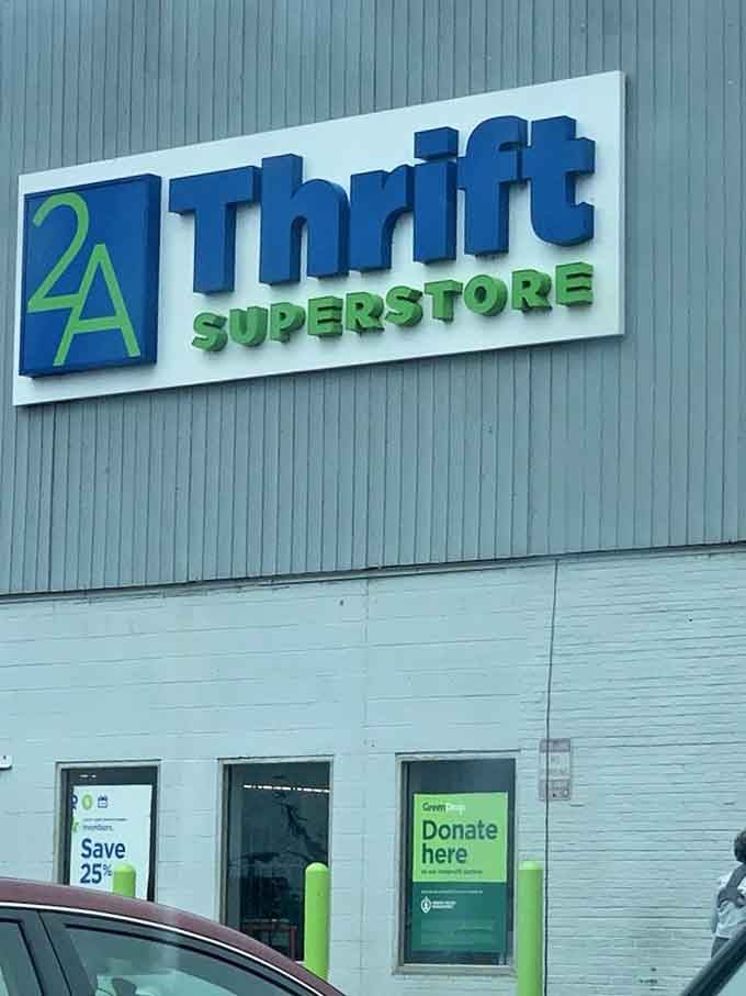 The "Thrift Superstore" sign isn't exaggerating, this place earned every letter of that bold claim.