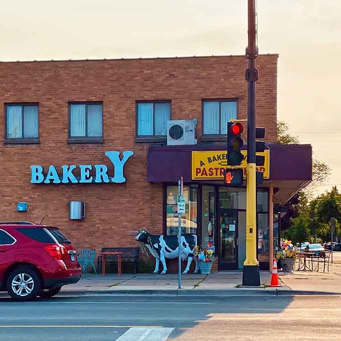 The bakery at golden hour, when even the building itself seems to glow with buttery goodness.