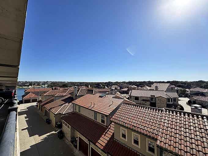 Terracotta rooftops stretch toward the horizon, creating a sea of Mediterranean-inspired residential bliss in North Texas.