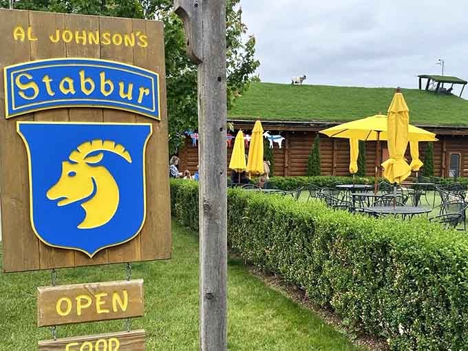 The iconic goat logo welcomes visitors to this Sister Bay landmark where whimsy meets wonderful food.