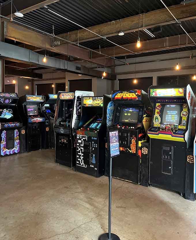 Row after glorious row of vintage cabinets standing at attention, each one a time machine to simpler, quarter-fed days.