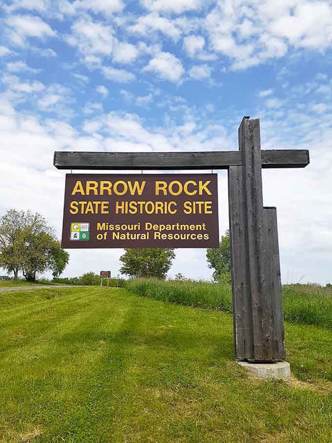 This sign welcomes you to a place where history isn't just preserved, it's practically still happening all around you.