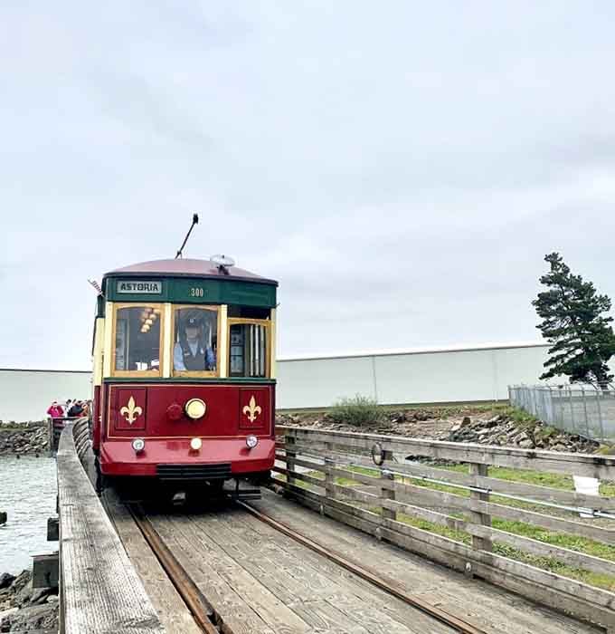 Rolling onto the wooden trestle over the water, where the journey becomes truly unforgettable.