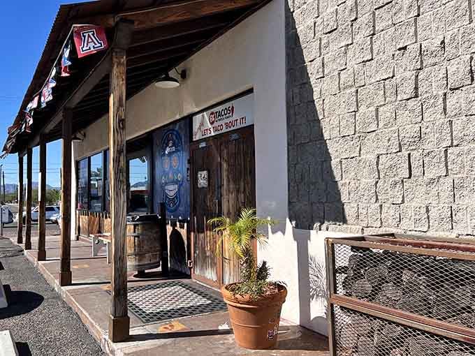 The welcoming entrance invites you inside where bacon-wrapped dreams are about to come gloriously true.