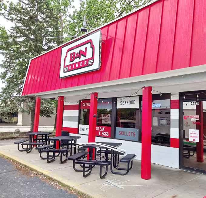 Outdoor seating for those perfect Indiana mornings when breakfast tastes even better with fresh air.