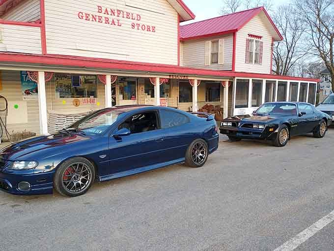 Classic cars in the parking lot suggest the locals know something special is happening inside here.