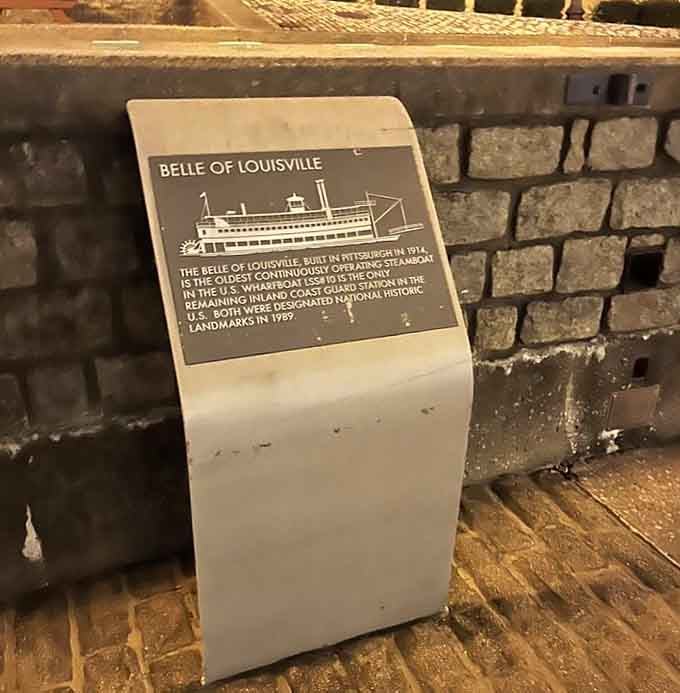 This plaque tells the Belle's story in brief, but the real tale unfolds when you step aboard and feel history.