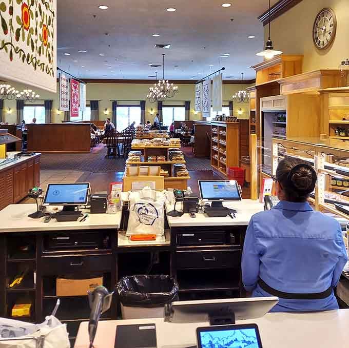 The counter area where pies and baked goods wait patiently, knowing their turn to shine is inevitable.