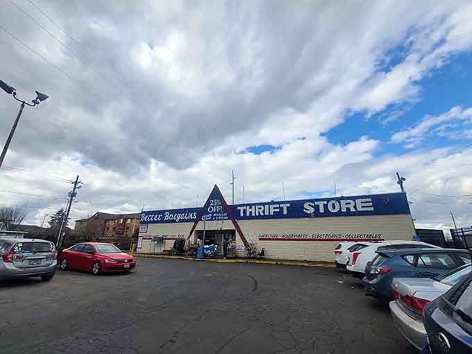 The exterior view that promises bargains so good you'll wonder if they accidentally added an extra zero somewhere.