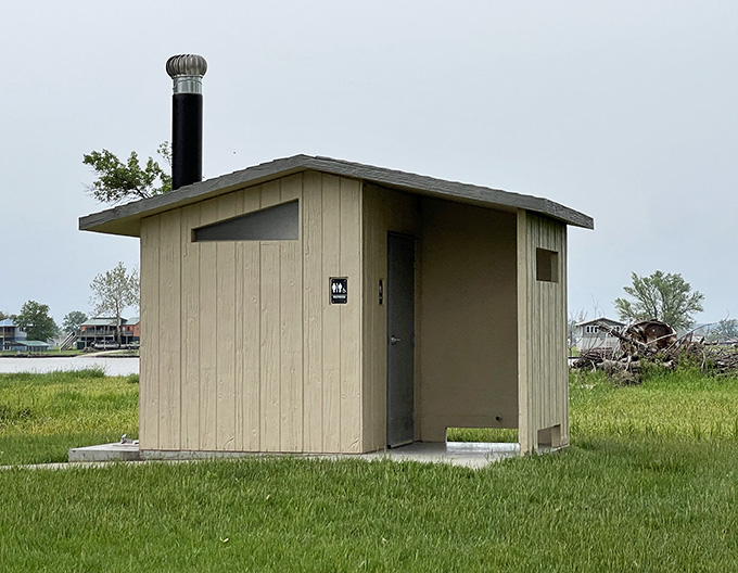 Even the facilities here come with a view, because Big Lake doesn't do anything halfway when it matters.