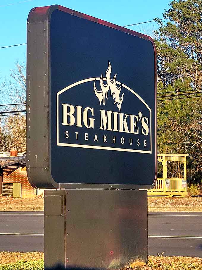 When your roadside sign needs flames to properly represent what's happening inside, you're doing something right.